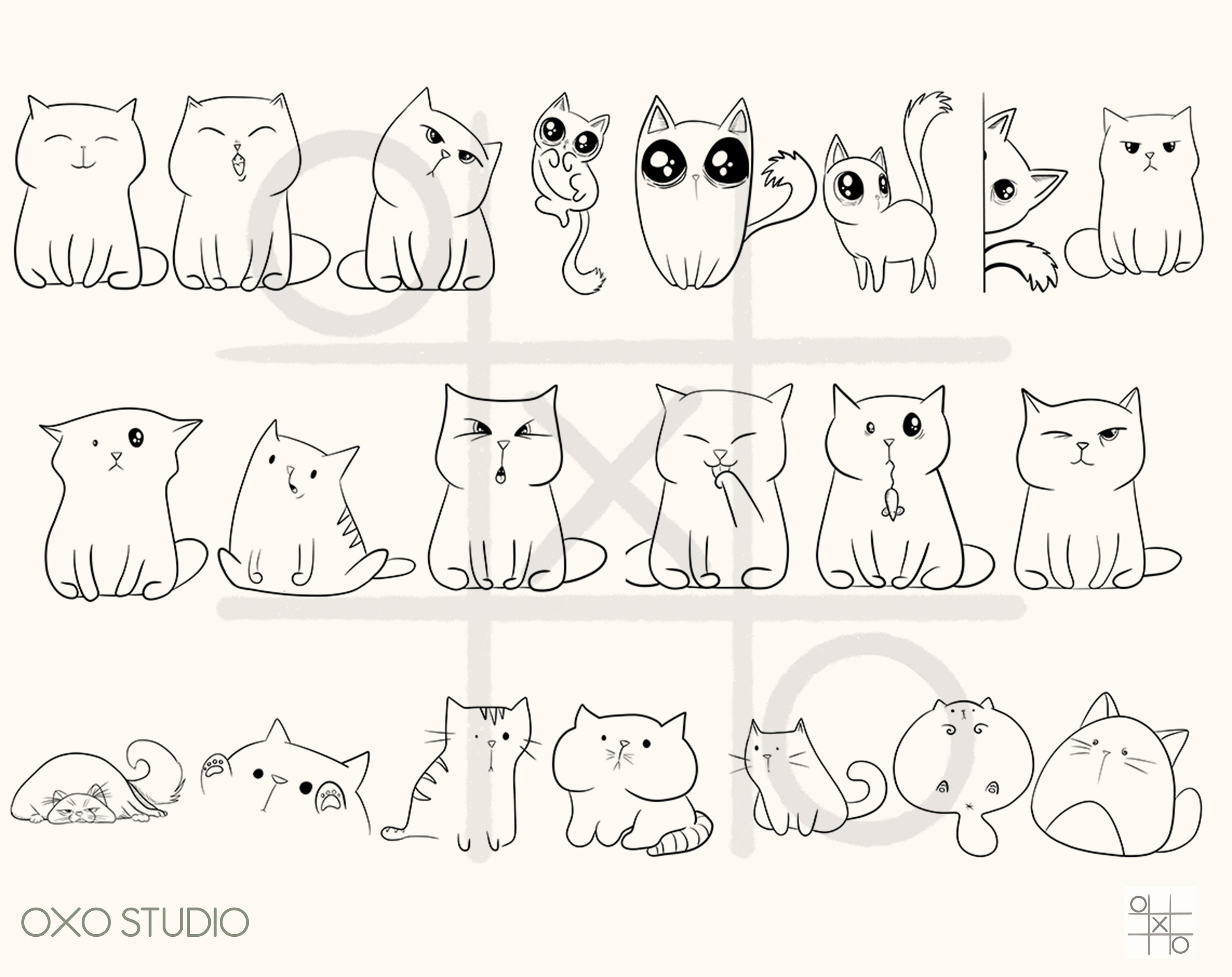 60 Cute Cat Doodles, Kitten Doodles, Paws, Meowing Cat Doodles, Kitty ...