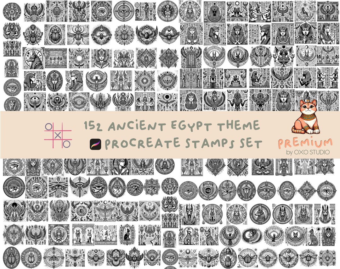 Ancient Egypt Procreate Stamps | 152 Premium Brushes (digital Download ...
