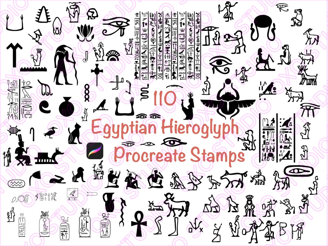 110 Egyptian Hieroglyph Procreate Stamps: Ancient Art (digital Download ...