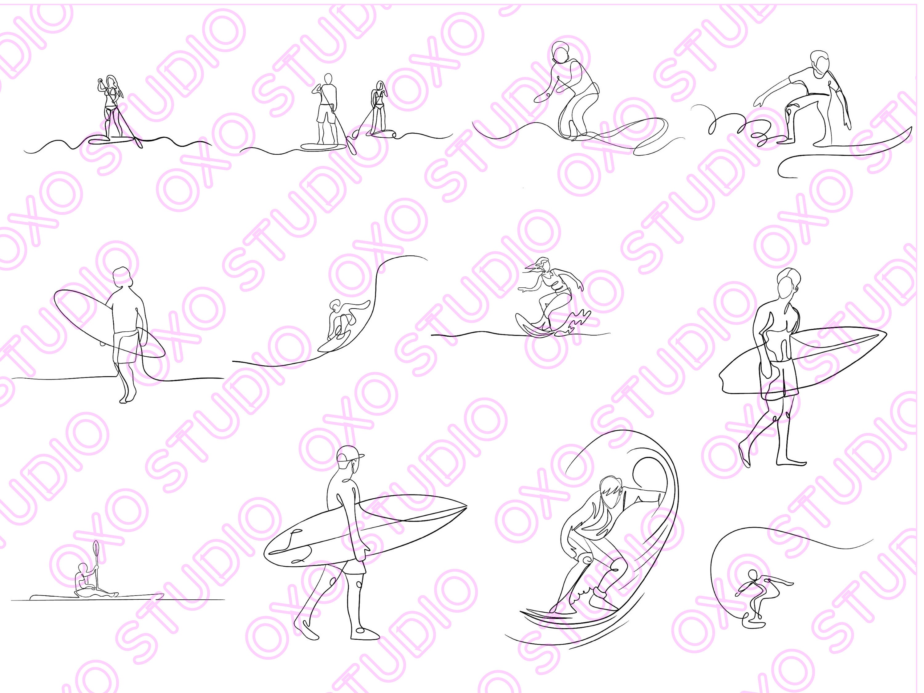 90 Sports Line Art Procreate Stamps,athletics,fitness,gymnastics ...