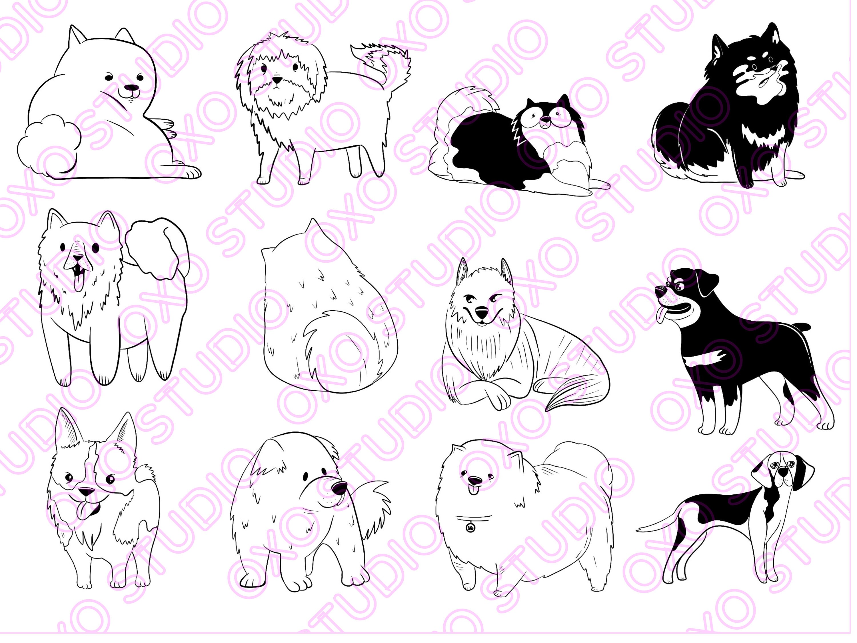 60 Cute Dog Doodles Puppy Doodles Woof Dog Wet Nose - Etsy