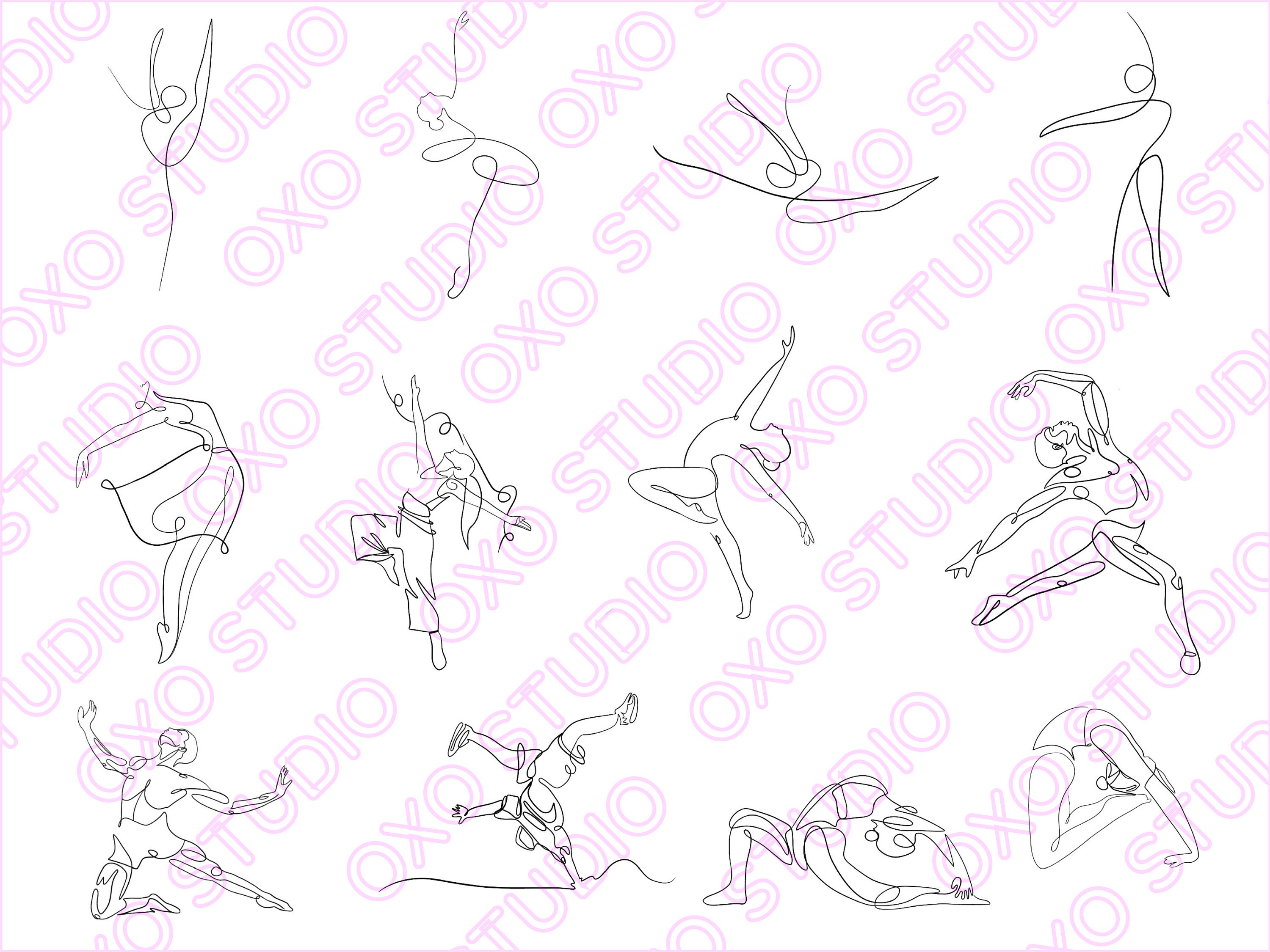 90 Sports Line Art Procreate Stamps,athletics,fitness,gymnastics ...