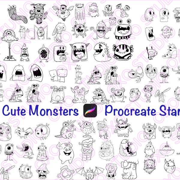 Monster Stamps - Etsy