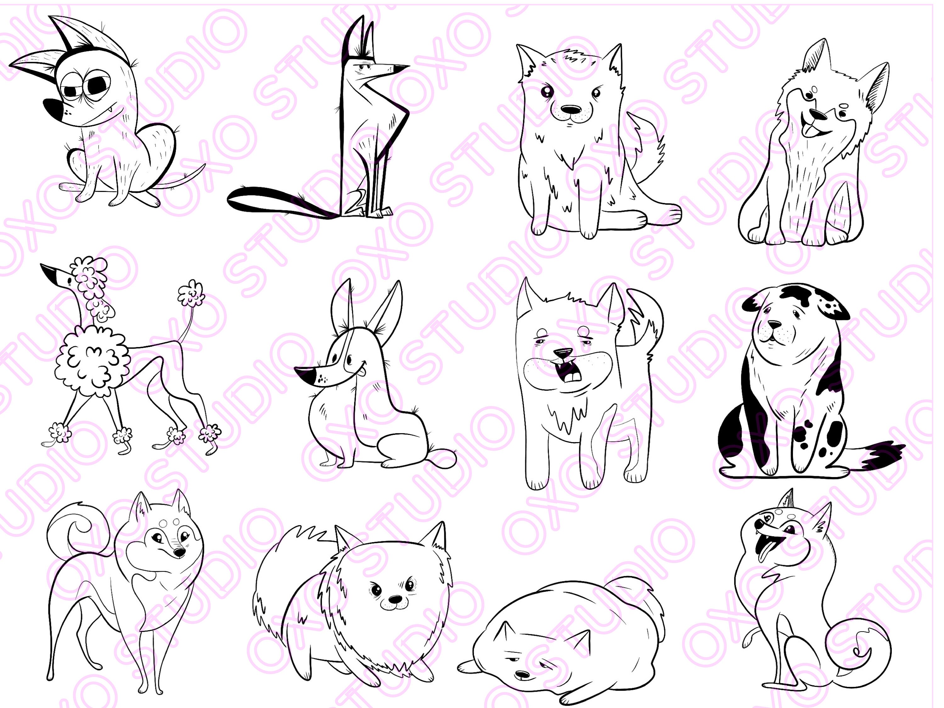 60 Cute Dog Doodles Puppy Doodles Woof Dog Wet Nose - Etsy