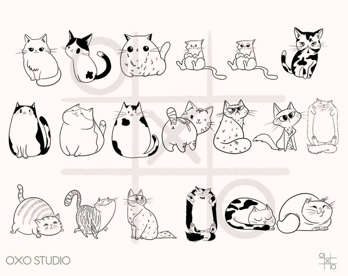 60 Cute Cat Doodles, Kitten Doodles, Paws, Meowing Cat Doodles, Kitty ...