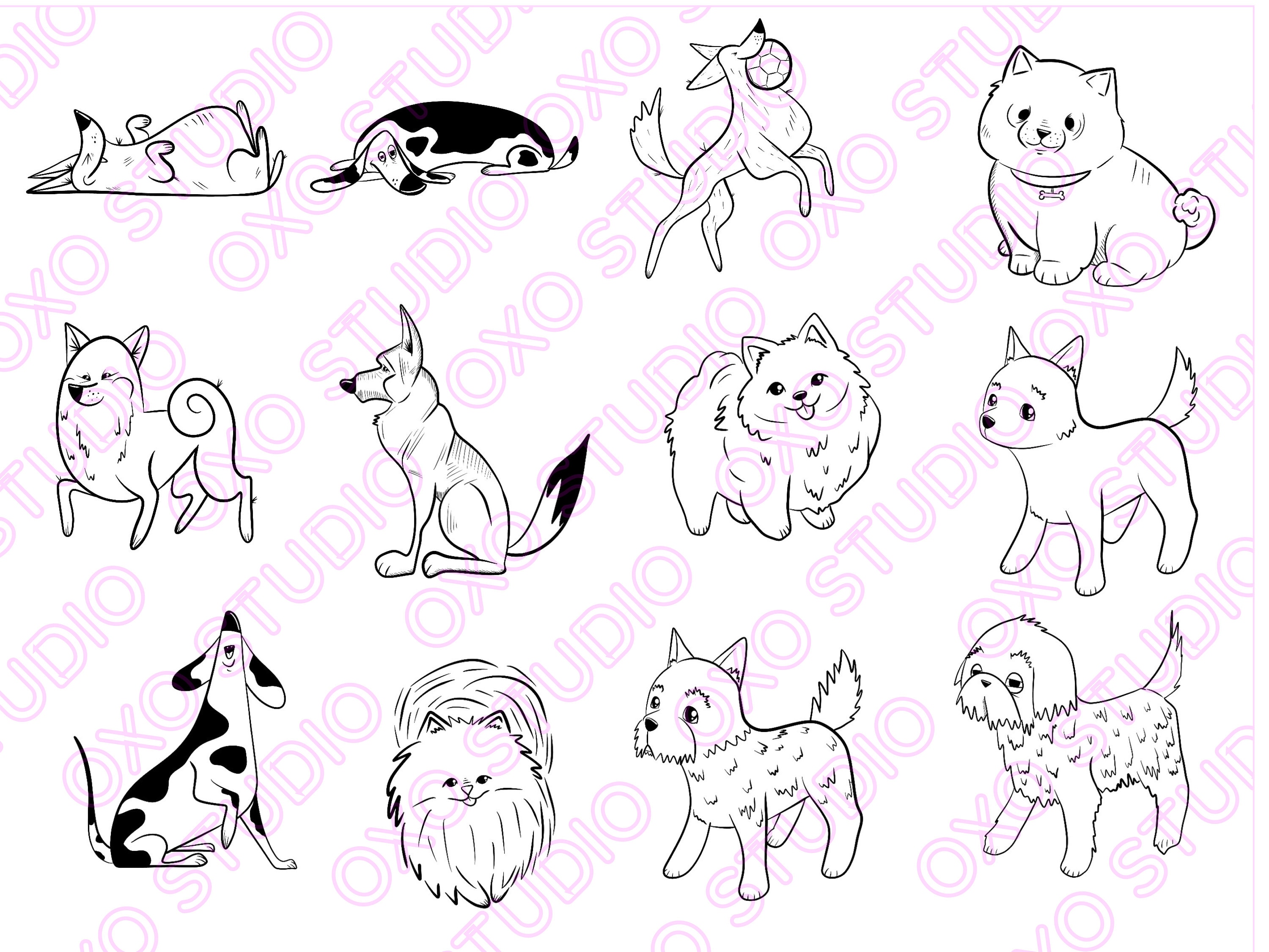 60 Cute Dog Doodles Puppy Doodles Woof Dog Wet Nose - Etsy