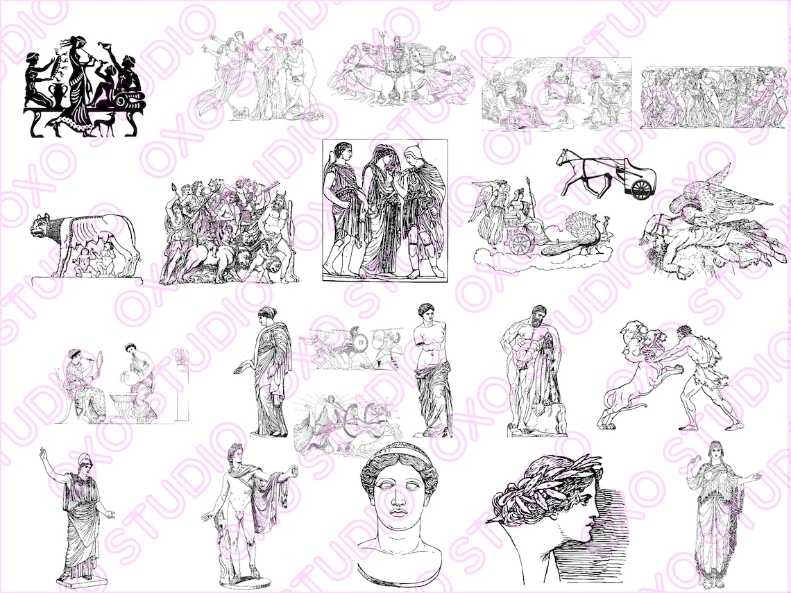 248 Ancient Greek Procreate Stamps Acropolis Parthenon - Etsy