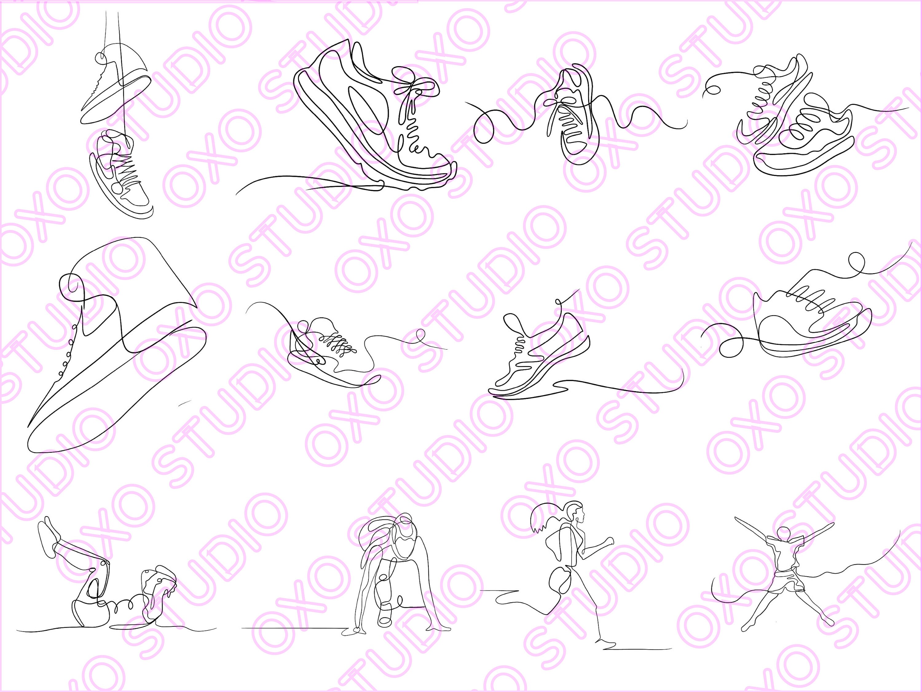 90 Sports Line Art Procreate Stamps,athletics,fitness,gymnastics ...