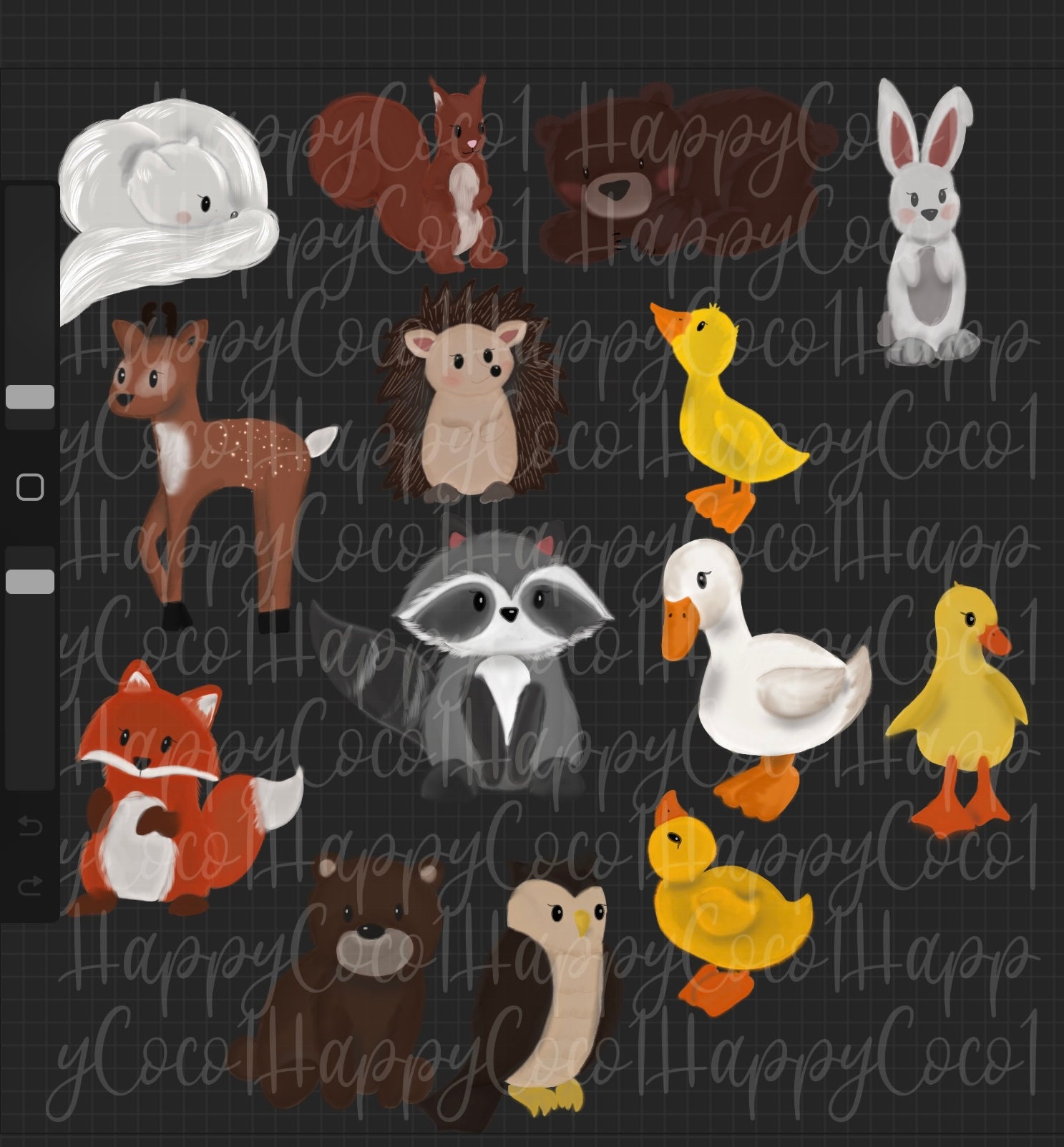 Forest Animals Digital Clipart 14 PNG Cute Clipart - Etsy