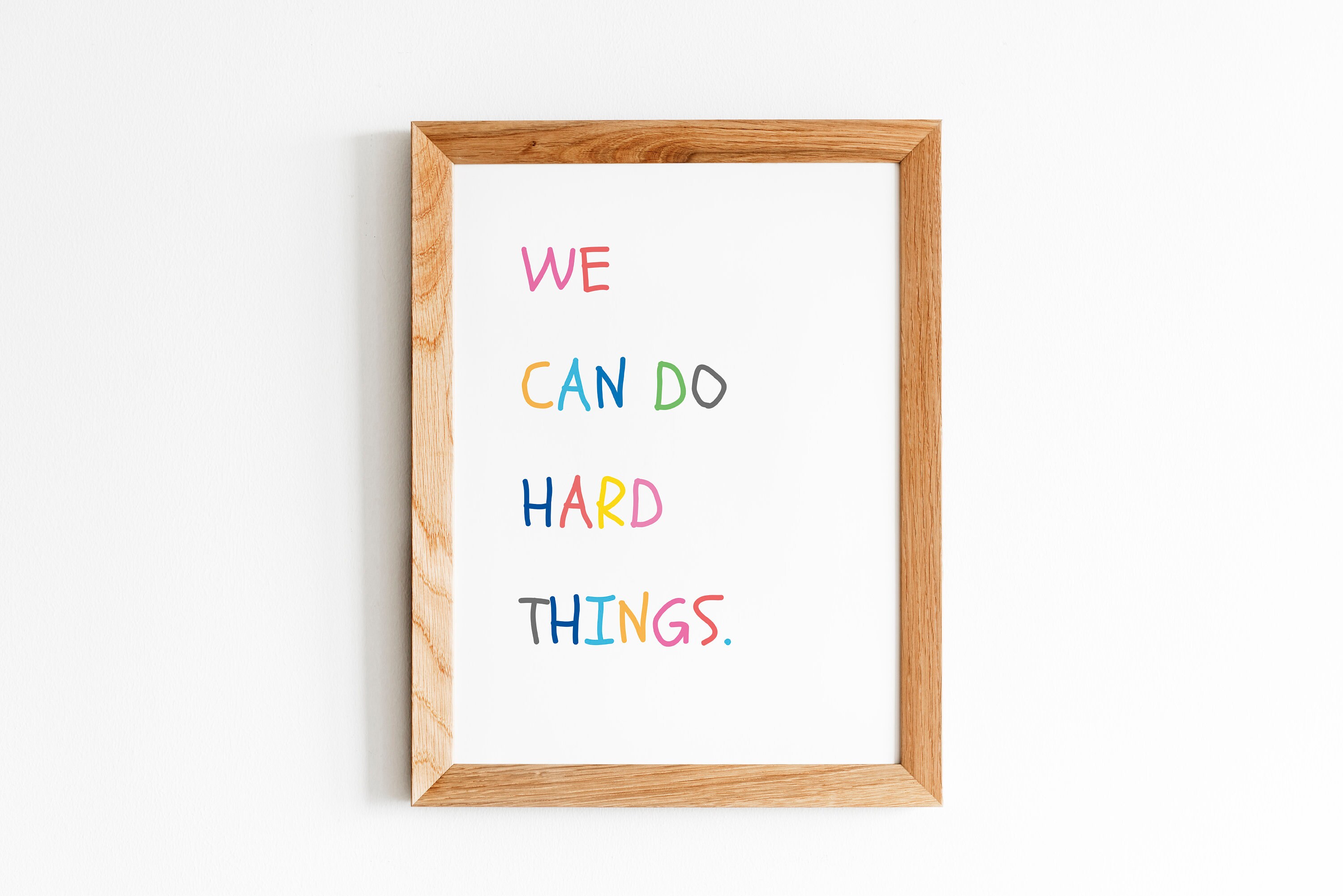 We Can Do Hard Things, Positive Affirmation, Kids Wall Art, Growth ...
