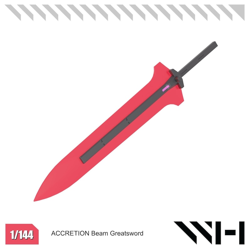 ACCRETION Beam Greatsword - 3d-printed 1/144 Mecha Weapon - Etsy