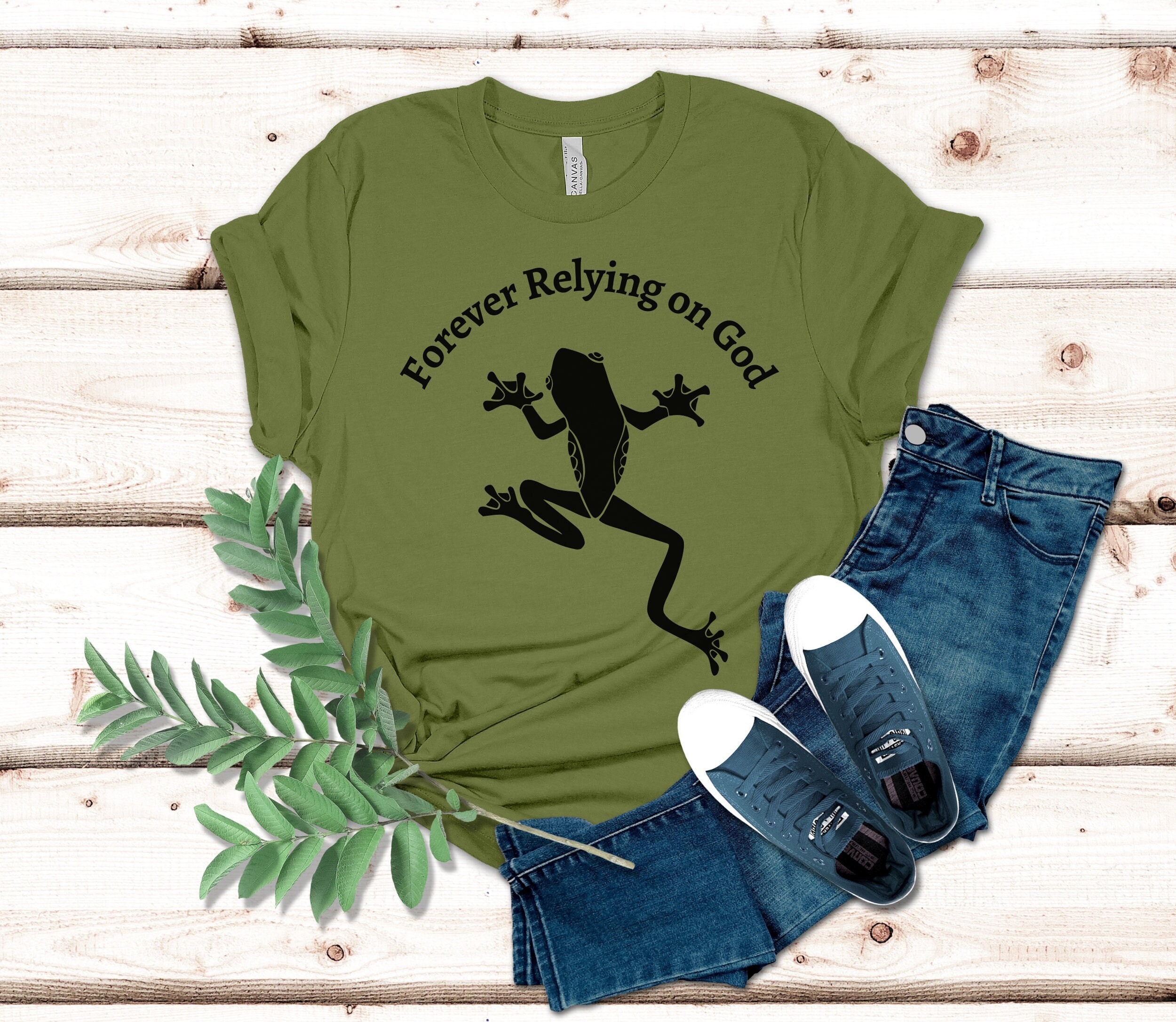 FROG Shirt, Fully Rely on God Shirt, Christian Frog Shirt, Christian ...