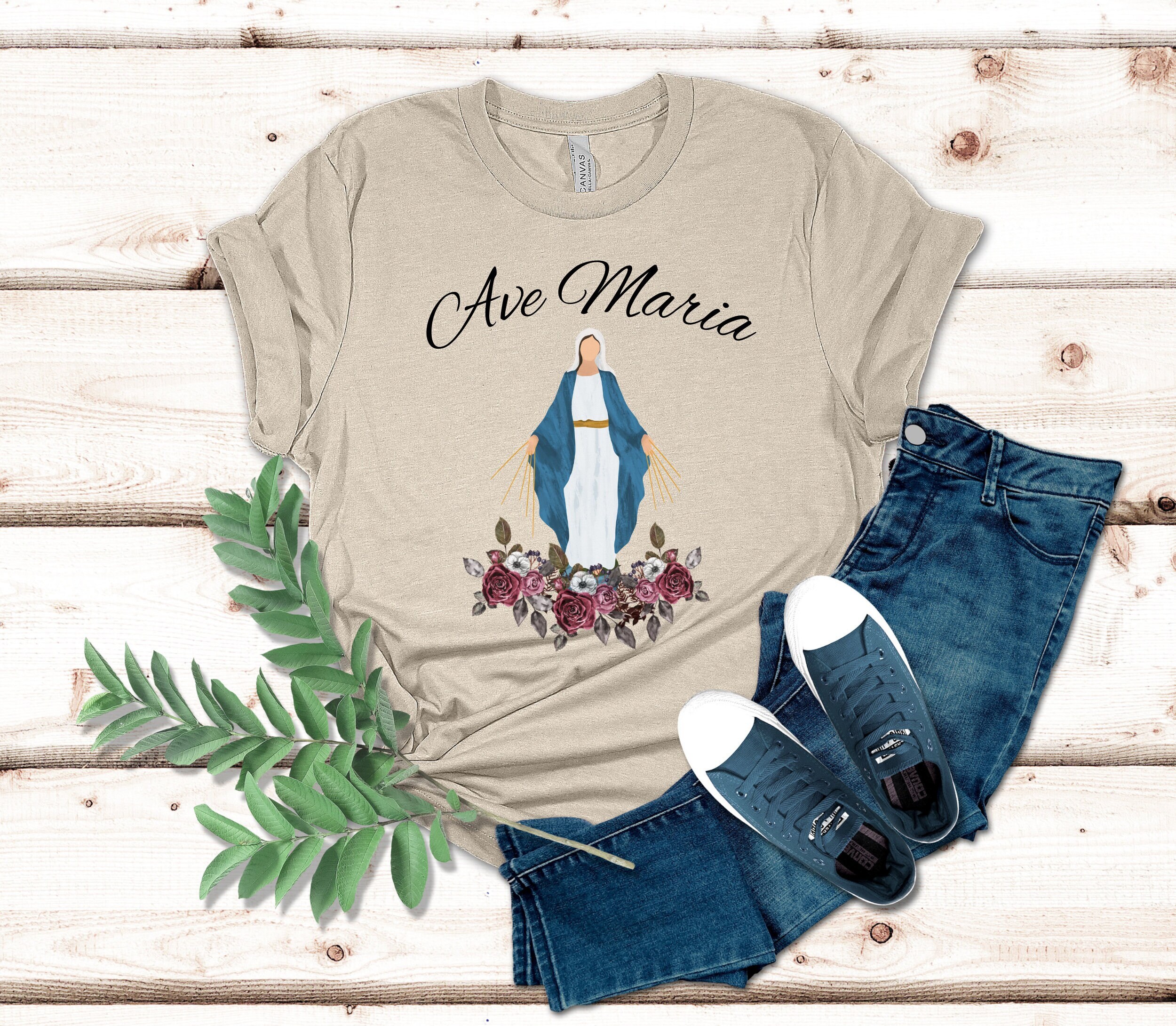 Ave Maria Shirt, Hail Mary Shirt, Virgin Mary Shirt, Our Lady Shirt ...