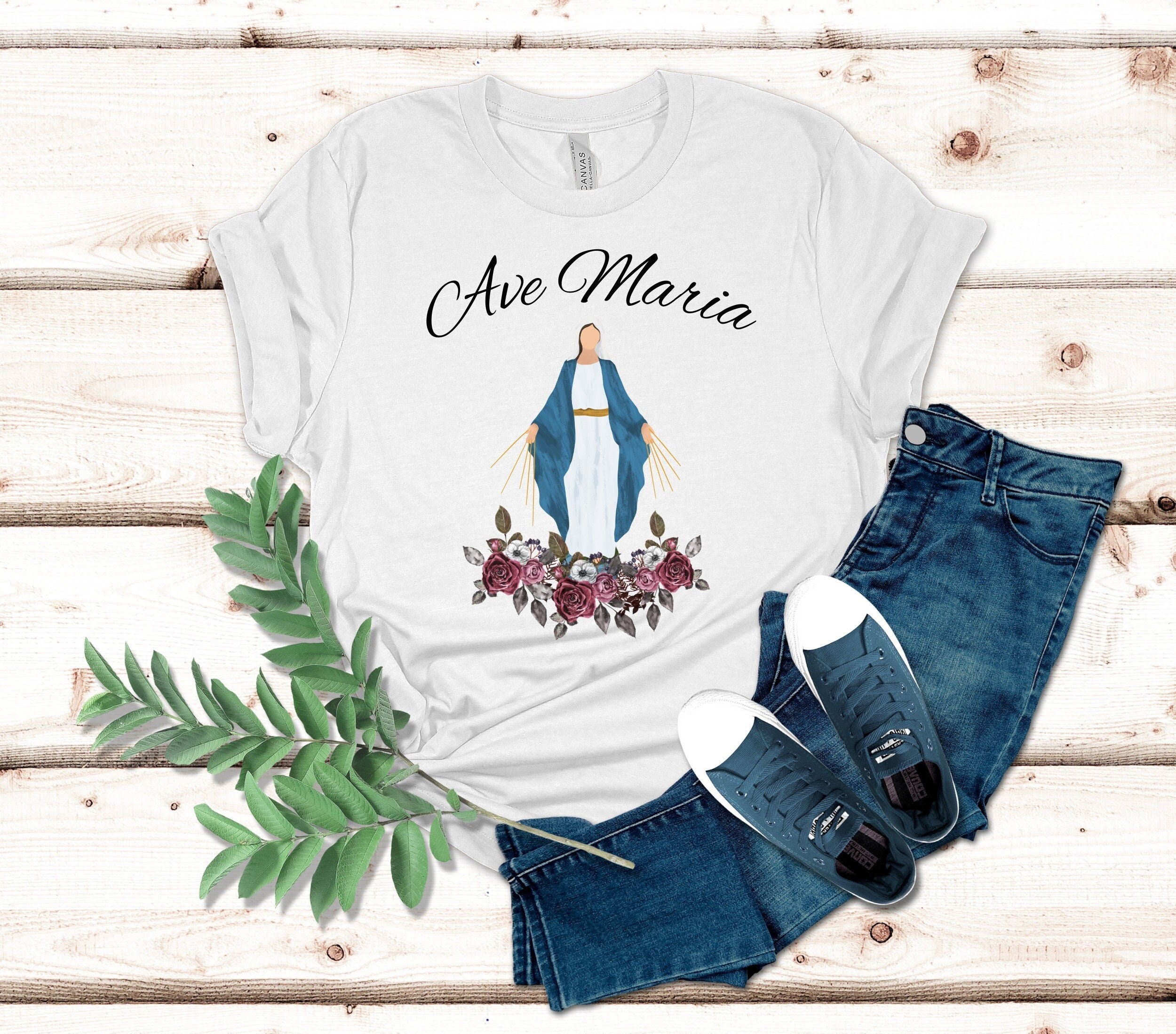 Ave Maria Shirt, Hail Mary Shirt, Virgin Mary Shirt, Our Lady Shirt ...
