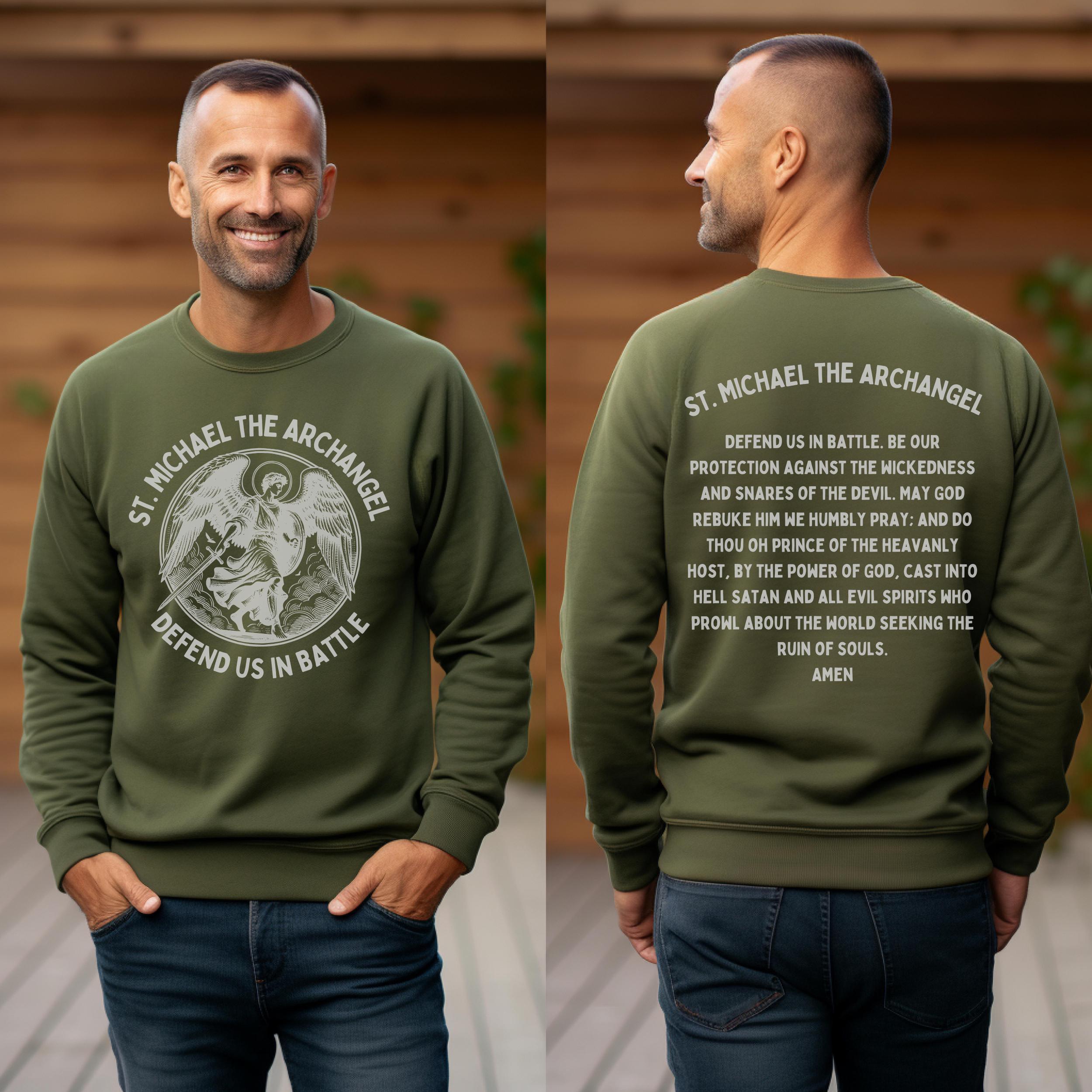 St. Michael the Archangel "defend Us in Battle" Crewneck Sweatshirt ...