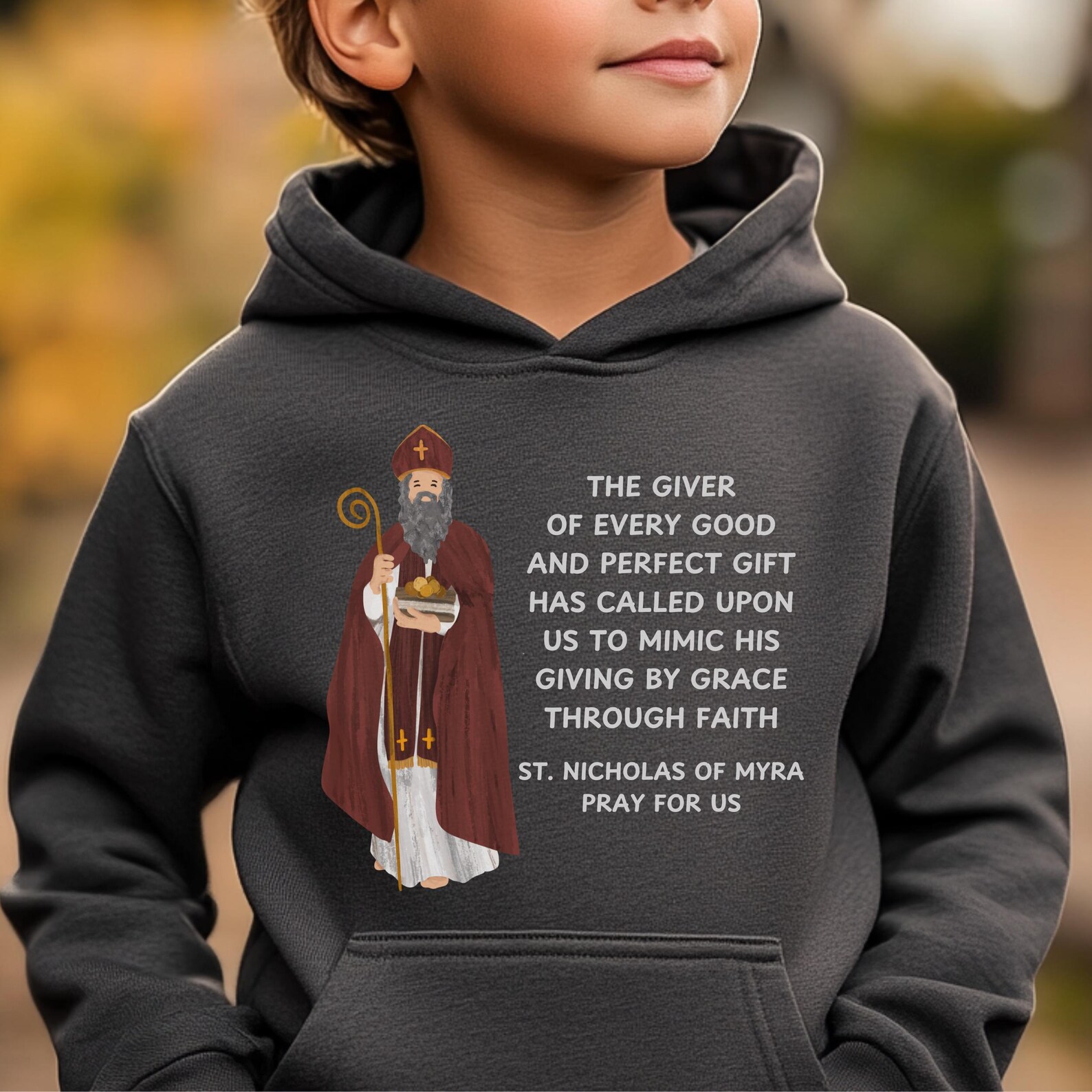 St. Nicholas Youth Hooded Sweatshirt, St. Nick Children's Hoodie, Kid's ...