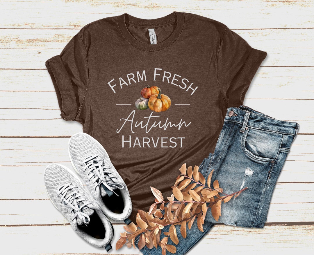 Farm Fresh Autumn Harvest Shirt, Cute Fall Farmer's Market Shirt, Fall ...