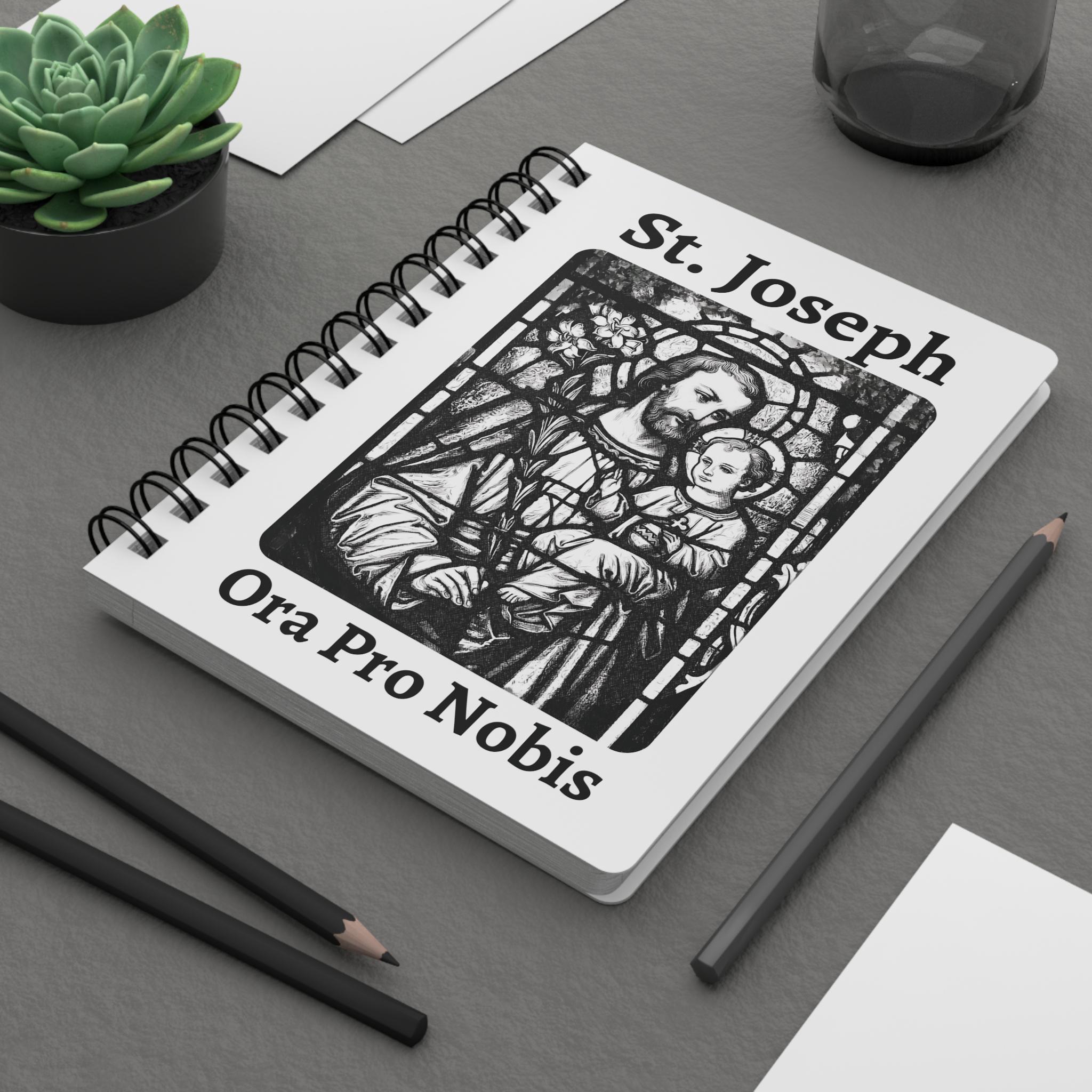 St. Joseph Spiral Bound Lined Journal, Catholic Prayer Journal ...