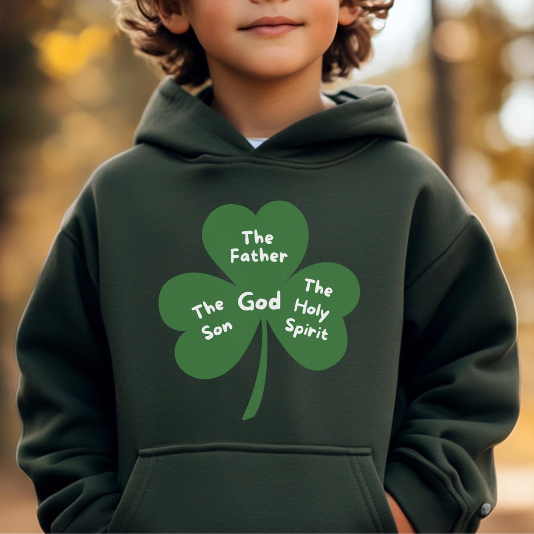 Holy Trinity Shamrock Youth Hooded Sweatshirt, St. Patrick's Day Kid's ...