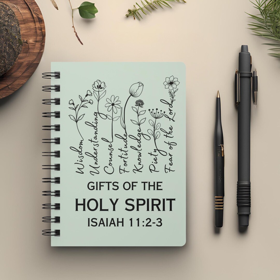 Gifts of the Holy Spirit Spiral Bound Journal, Floral Christian Journal ...