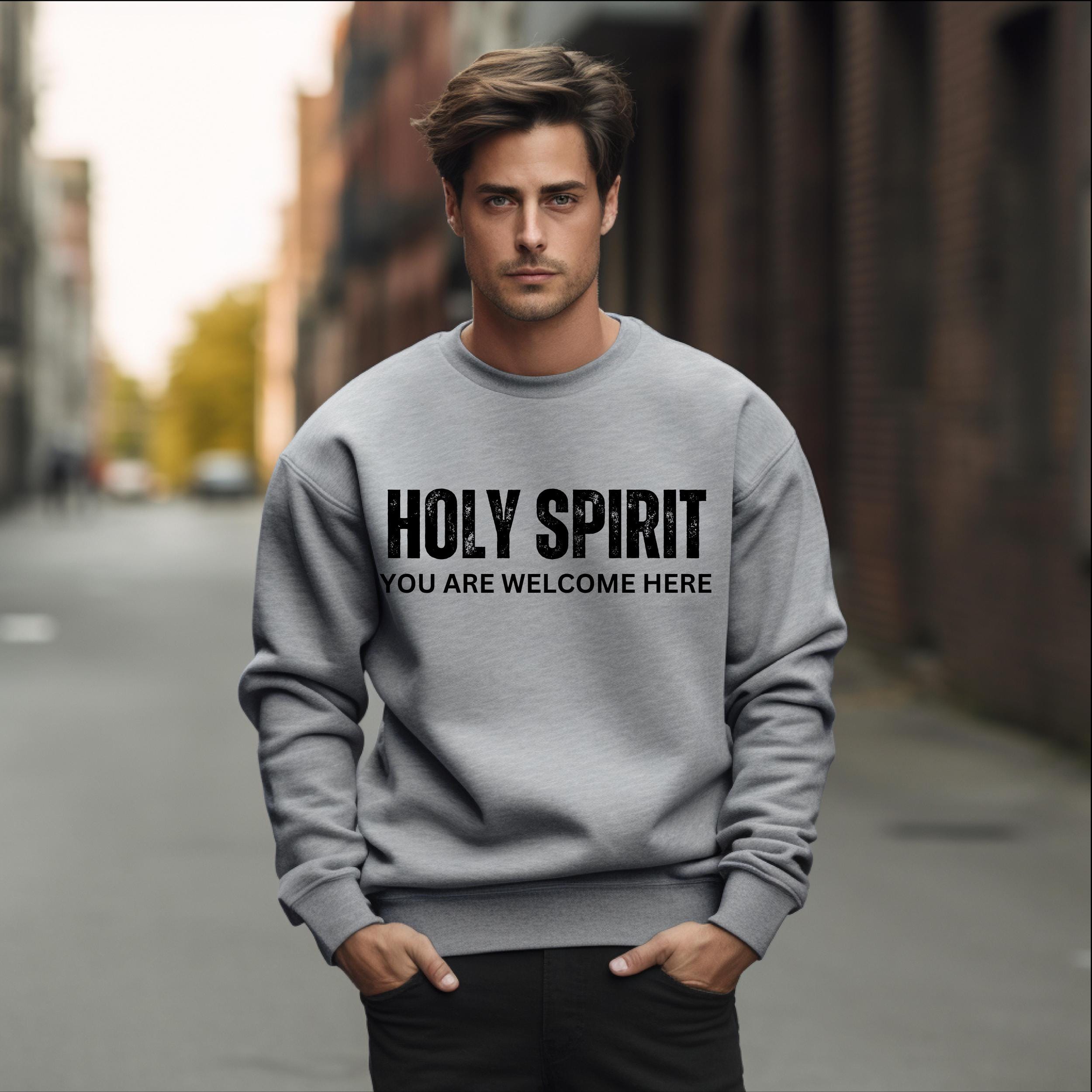 Holy Spirit You Are Welcome Here Crewneck Sweatshirt, Catholic Sweater ...