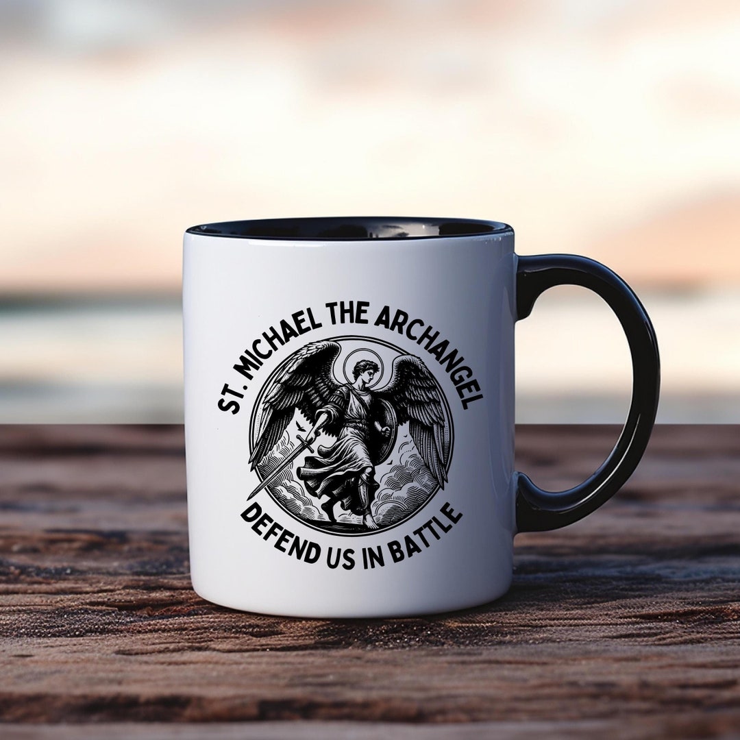 St. Michael the Archangel "defend Us in Battle" Coffee Mug, Catholic ...