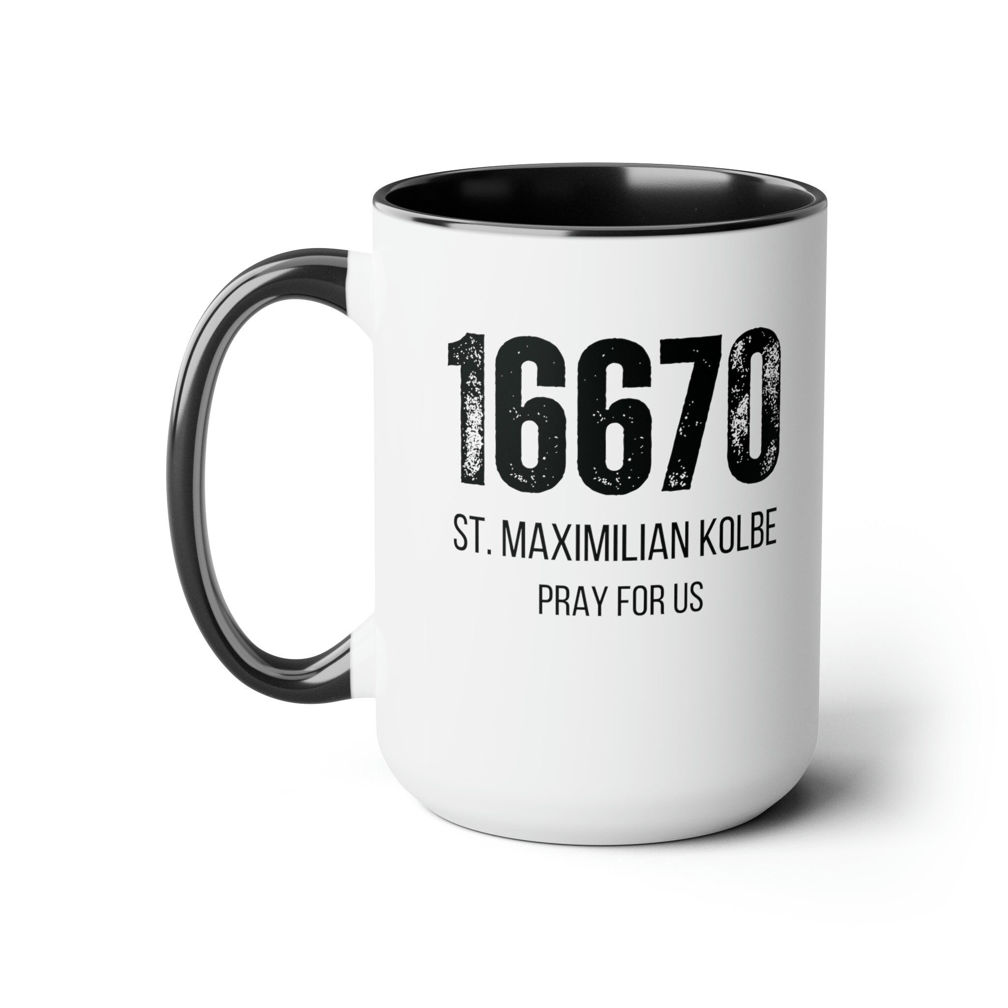 St. Maximilian Kolbe Prison Number Mug, 16670 Coffee Mug, Catholic Saint Mug, Catholic Coffee ...