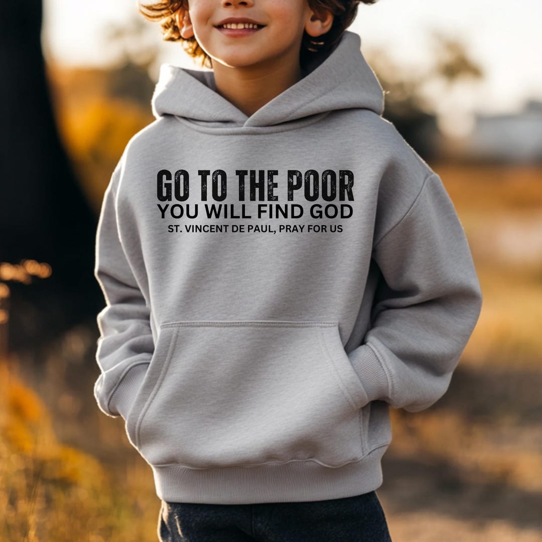 St. Vincent De Paul Youth Hooded Sweatshirt, Catholic Children's Hoodie ...