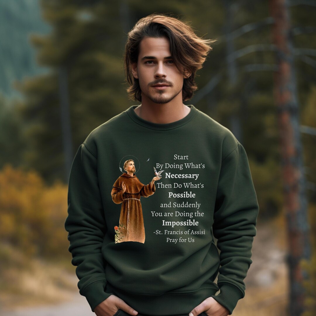 St. Francis of Assisi Crewneck Sweatshirt, Catholic Sweatshirt, Saint ...