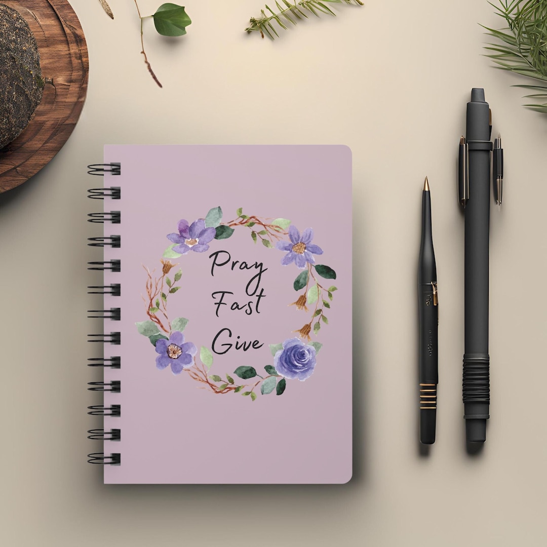Lent Prayer Journal, Pray Fast Give Spiral Journal, Catholic Journal ...
