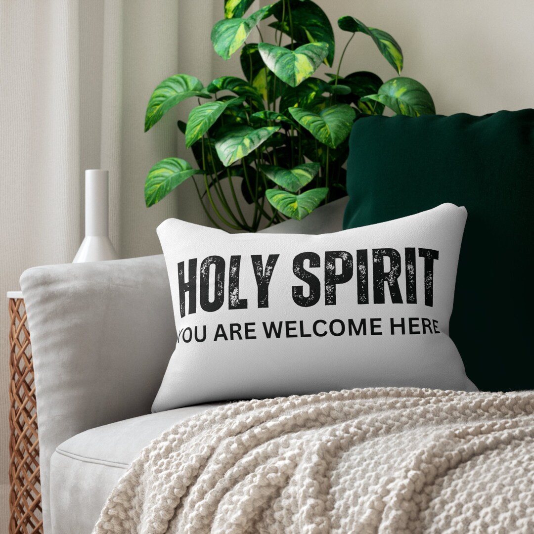 Holy Spirit You Are Welcome Here Decorative Lumbar Pillow, Long ...