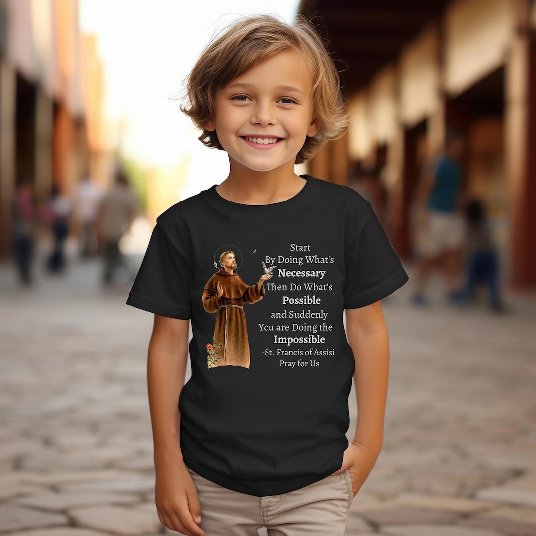 St. Francis of Assisi Youth Shirt, Children's Catholic Shirt, Kid's ...