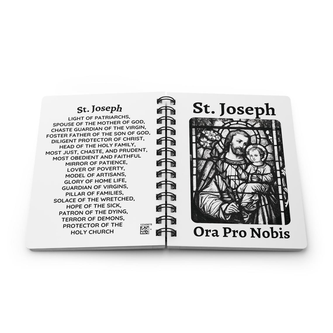 St. Joseph Spiral Bound Lined Journal, Catholic Prayer Journal ...