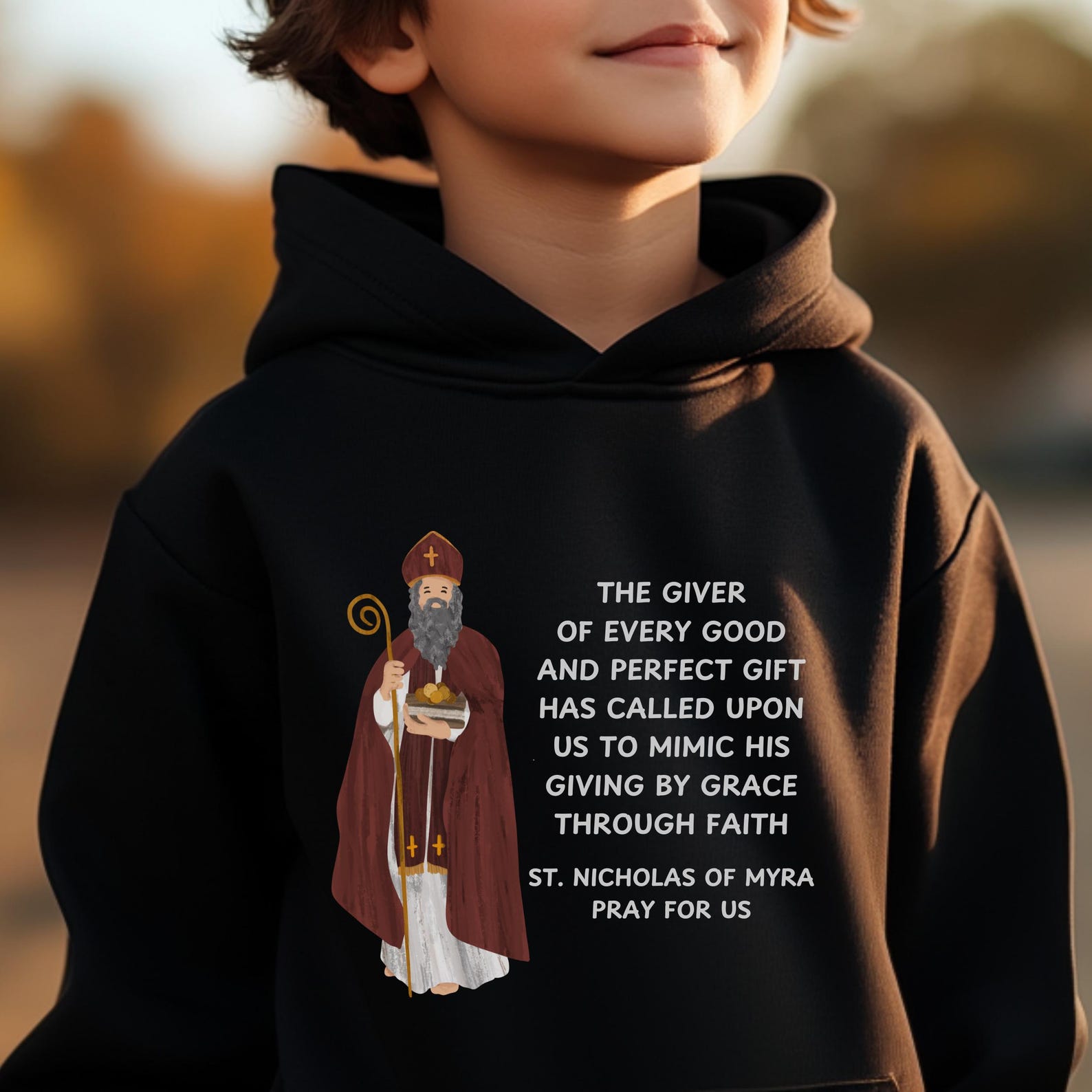 St. Nicholas Youth Hooded Sweatshirt, St. Nick Children's Hoodie, Kid's ...