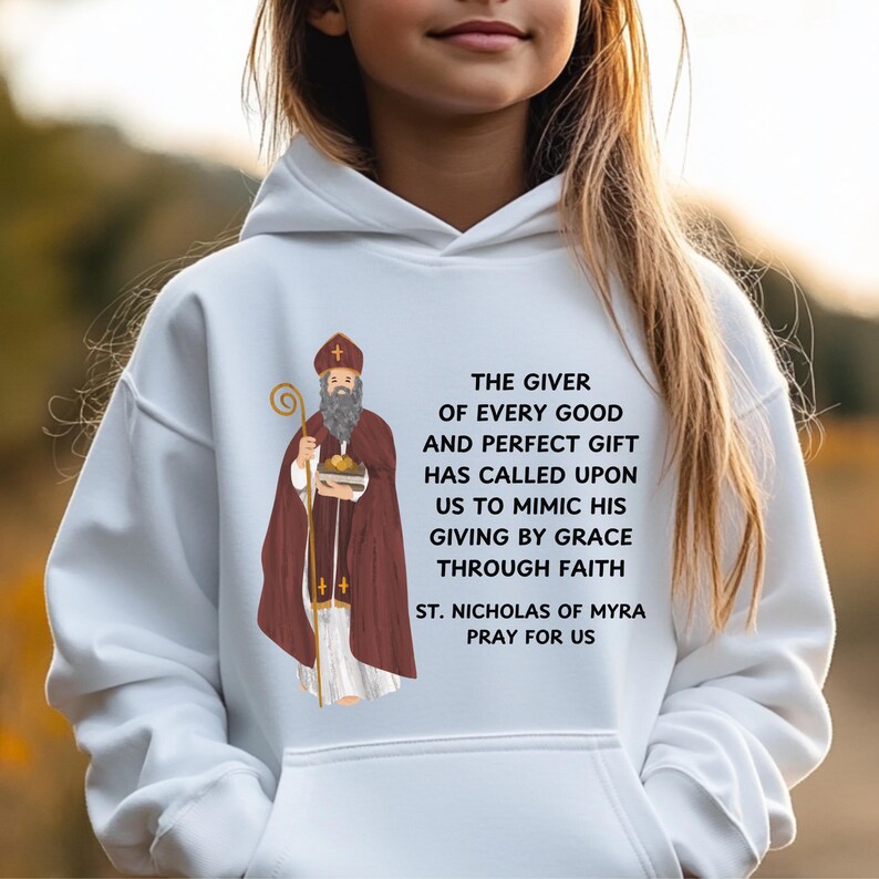 St. Nicholas Youth Hooded Sweatshirt, St. Nick Children's Hoodie, Kid's ...