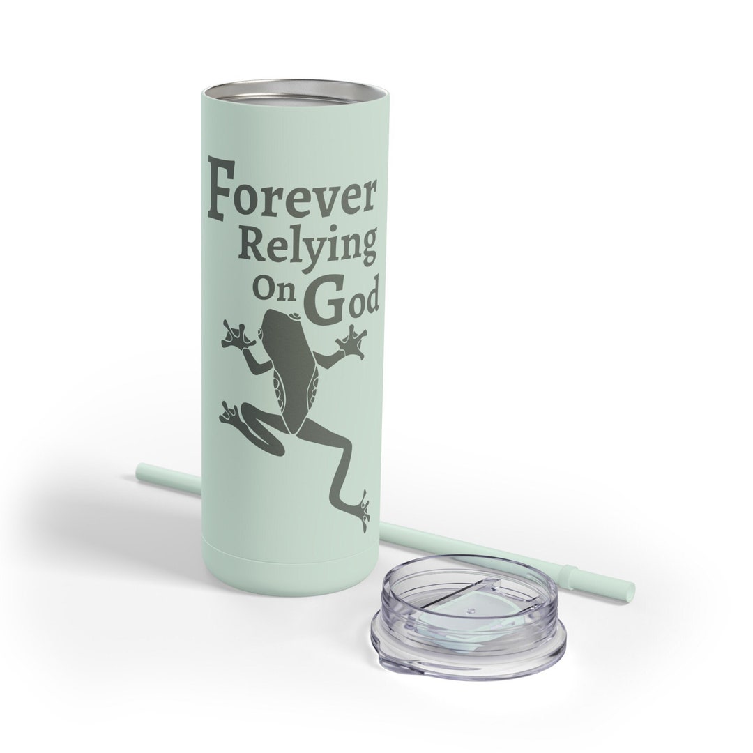 Forever Relying on God Catholic Tumbler Mug, Cute Frog Tumbler, FROG ...