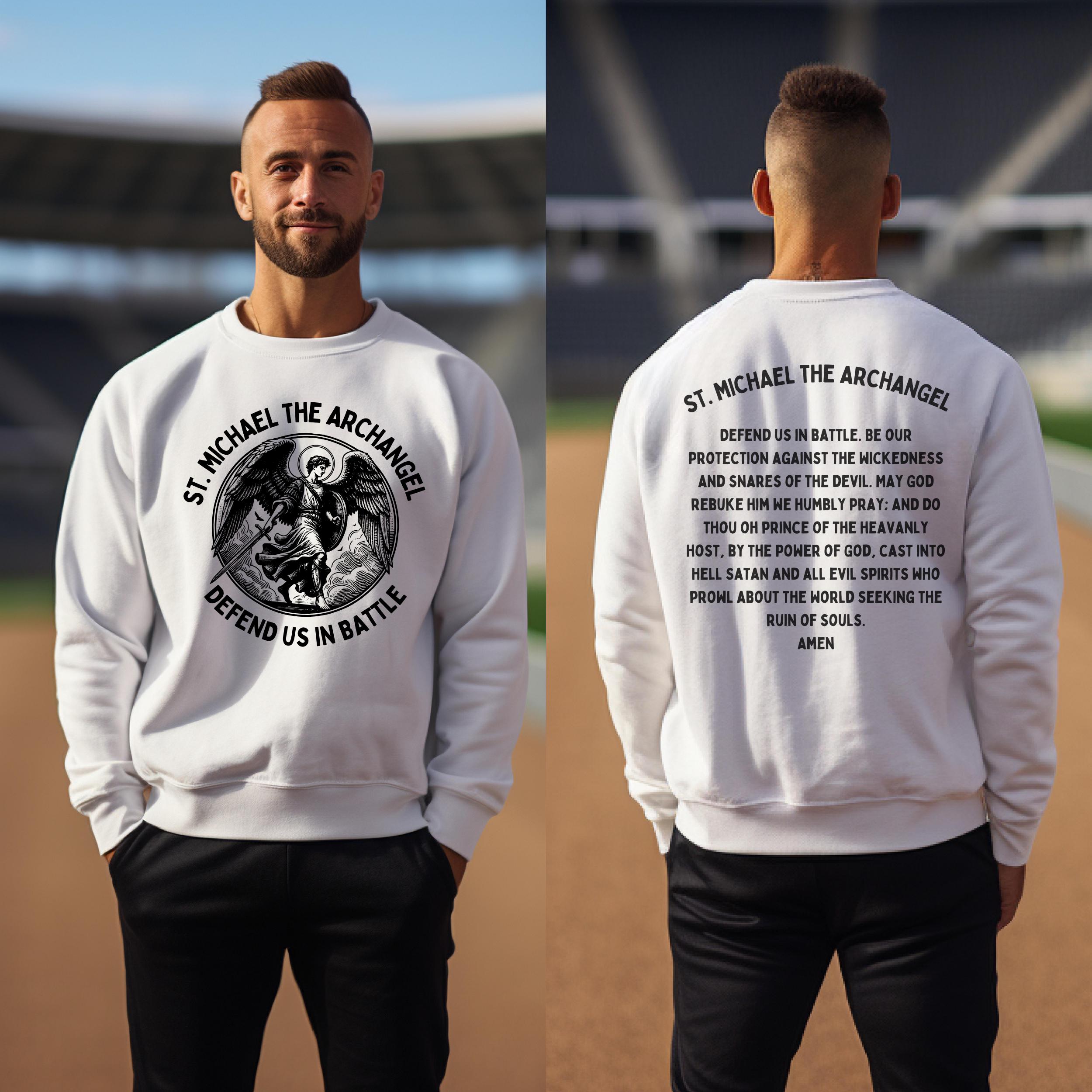 St. Michael the Archangel "defend Us in Battle" Crewneck Sweatshirt ...