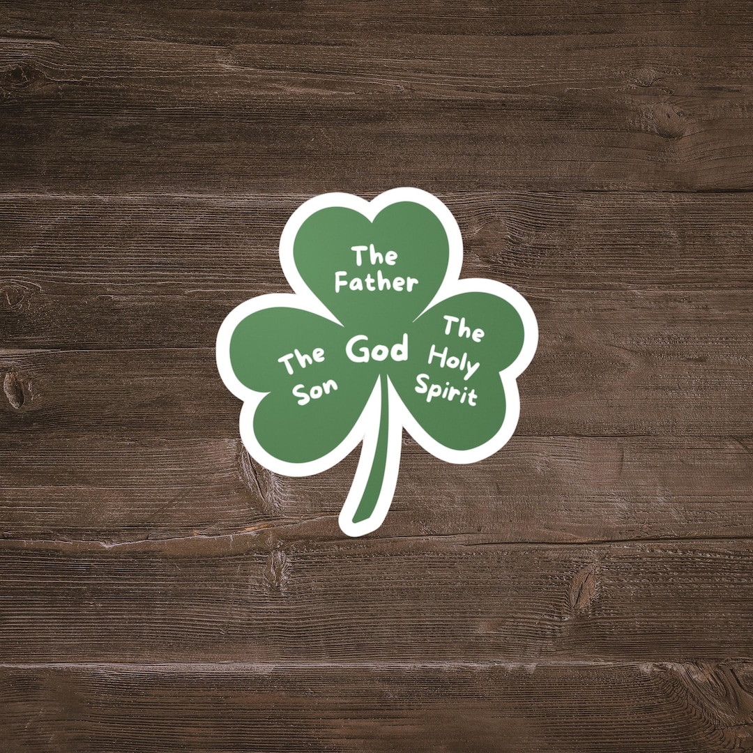 Holy Trinity Shamrock Vinyl Decals, Catholic Laptop Sticker, Catholic ...