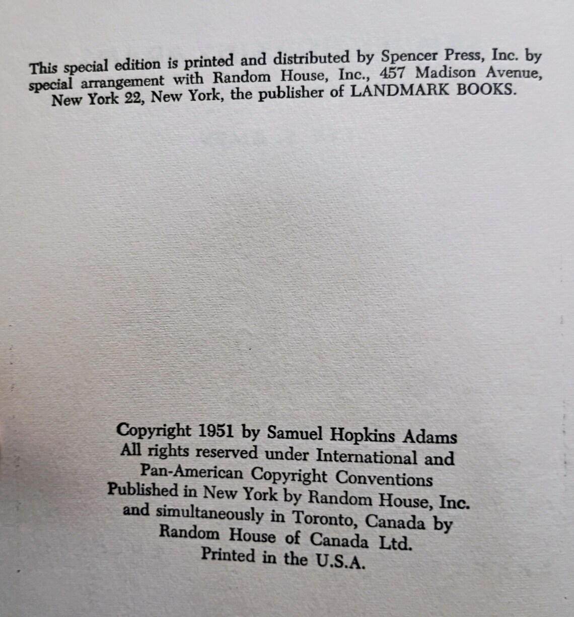 The Santa Fe Trail by Samuel Hopkins Adams Copyright 1951 Spencer Press ...
