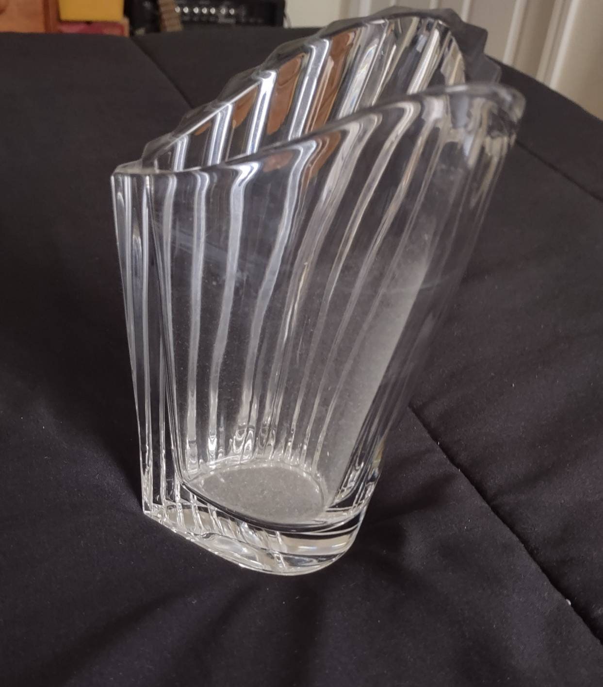 Vintage Clear Cut Glass Flower Vase - Etsy