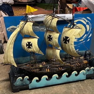 Custom Made Pirate Ship Lamp Made From Vintage Metal Ship. With ...