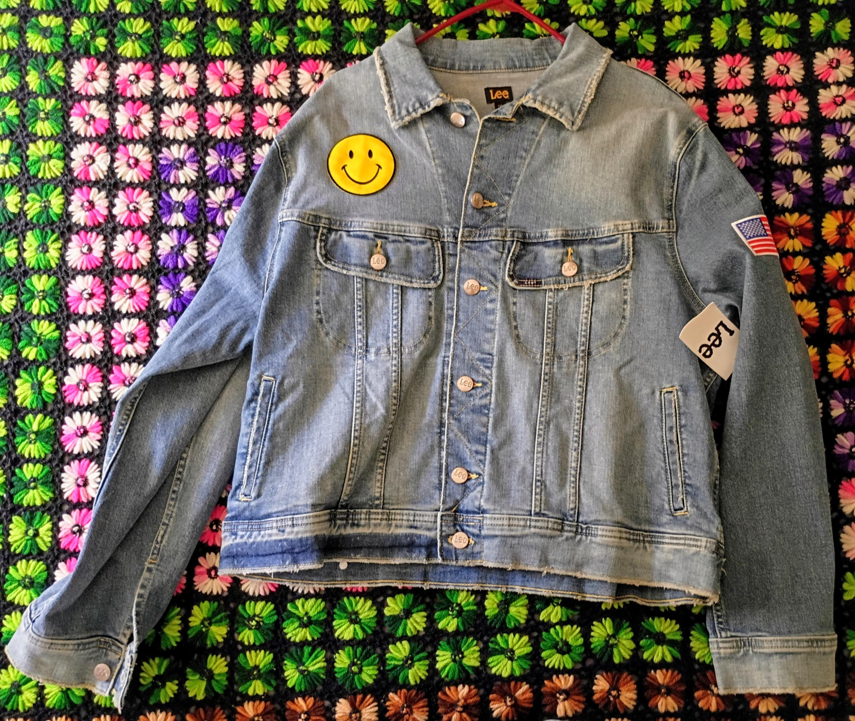 Vintage Look Lee Denim Jacket With Hand Painted Back Panel - Etsy