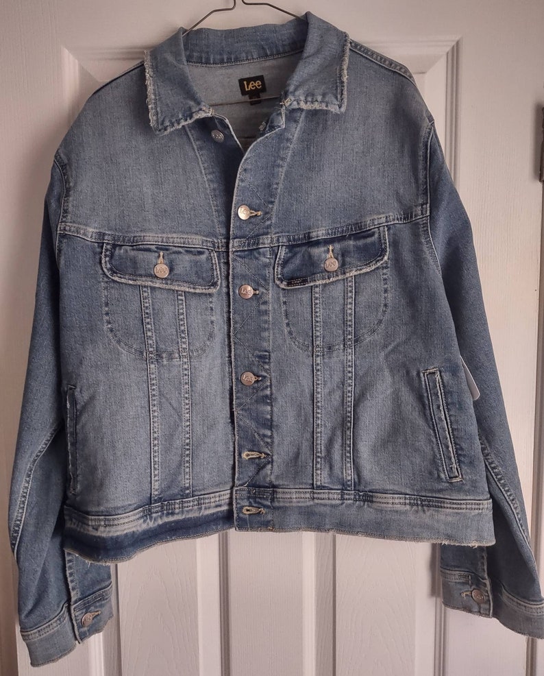 Vintage Look Lee Denim Jacket With Hand Painted Back Panel - Etsy