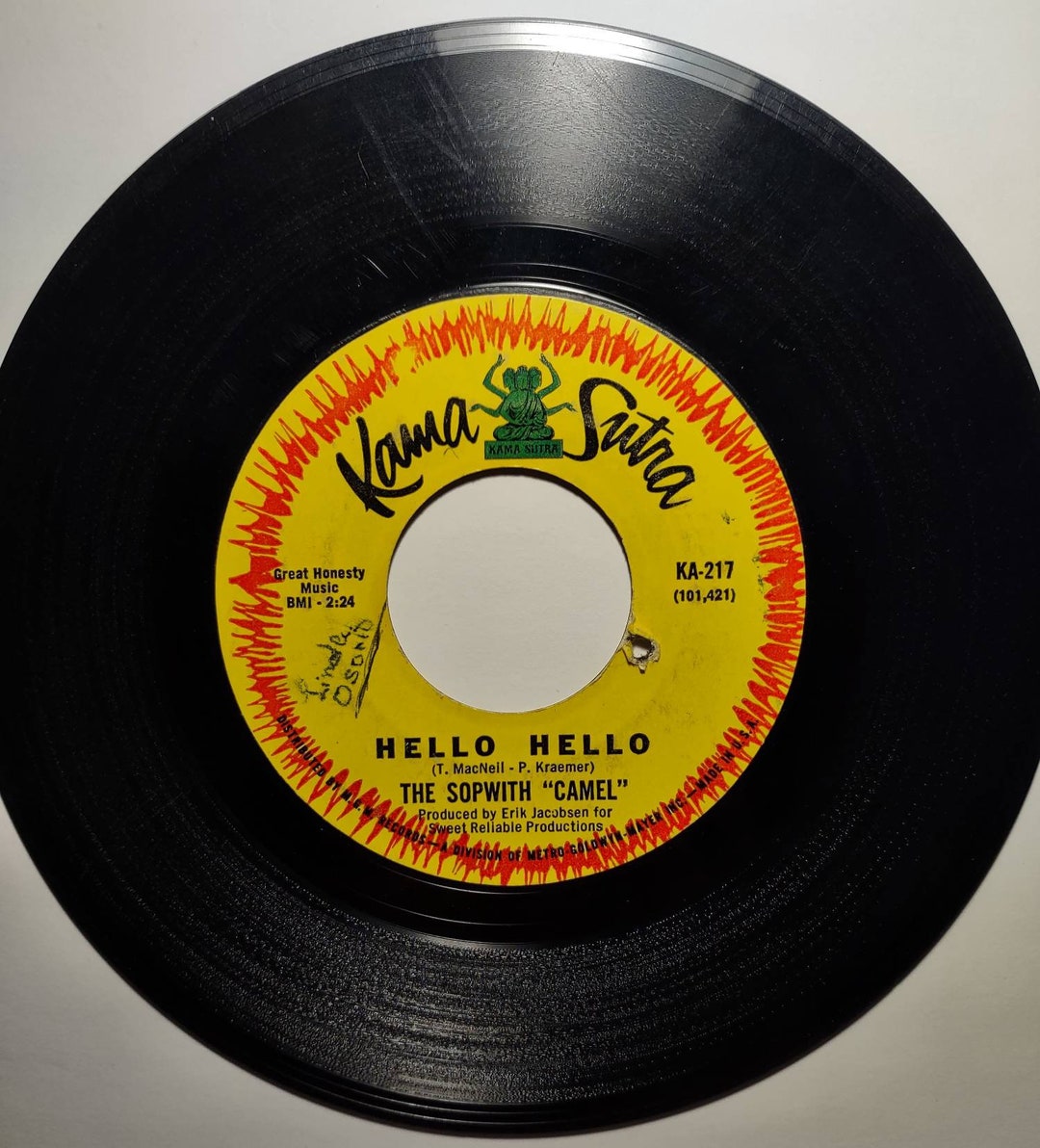 Sopwith Camel 1960s Hello Hello 7 Inch 45 Rpm on Kama Sutra KA 217 - Etsy
