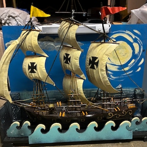 Custom Made Pirate Ship Lamp Made From Vintage Metal Ship. With ...