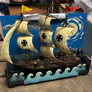 Custom Made Pirate Ship Lamp Made From Vintage Metal Ship. With ...