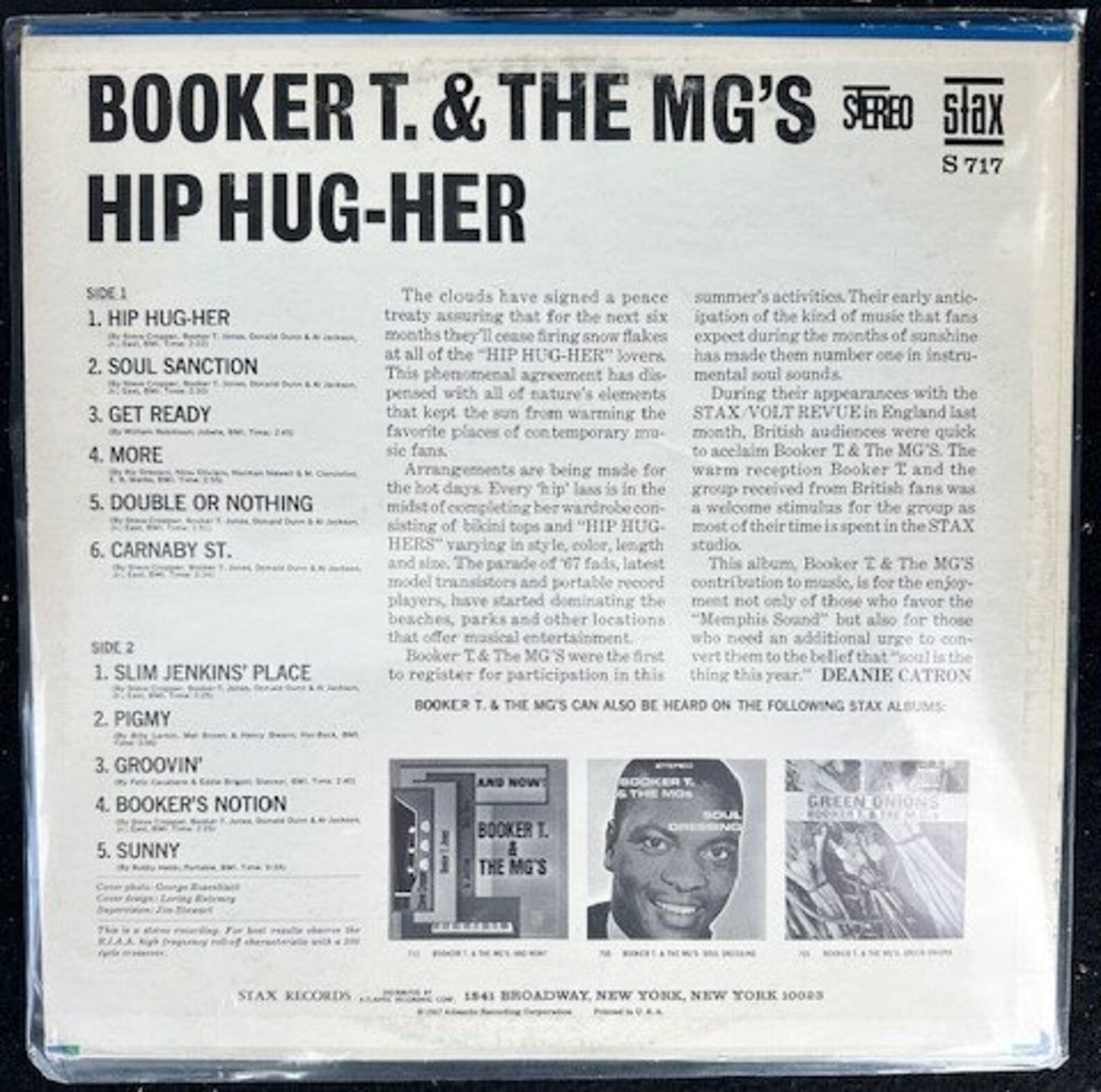 Booker T & the Mg's - Hip Hug Her 1967 on Stax Records 5717 - Etsy