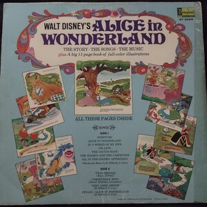 Walt Disney's Alice in Wonderland 1969 on Disney Records ST 3909 - Etsy