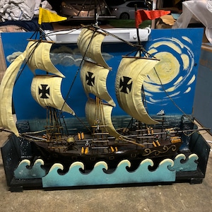 Custom Made Pirate Ship Lamp Made From Vintage Metal Ship. With ...