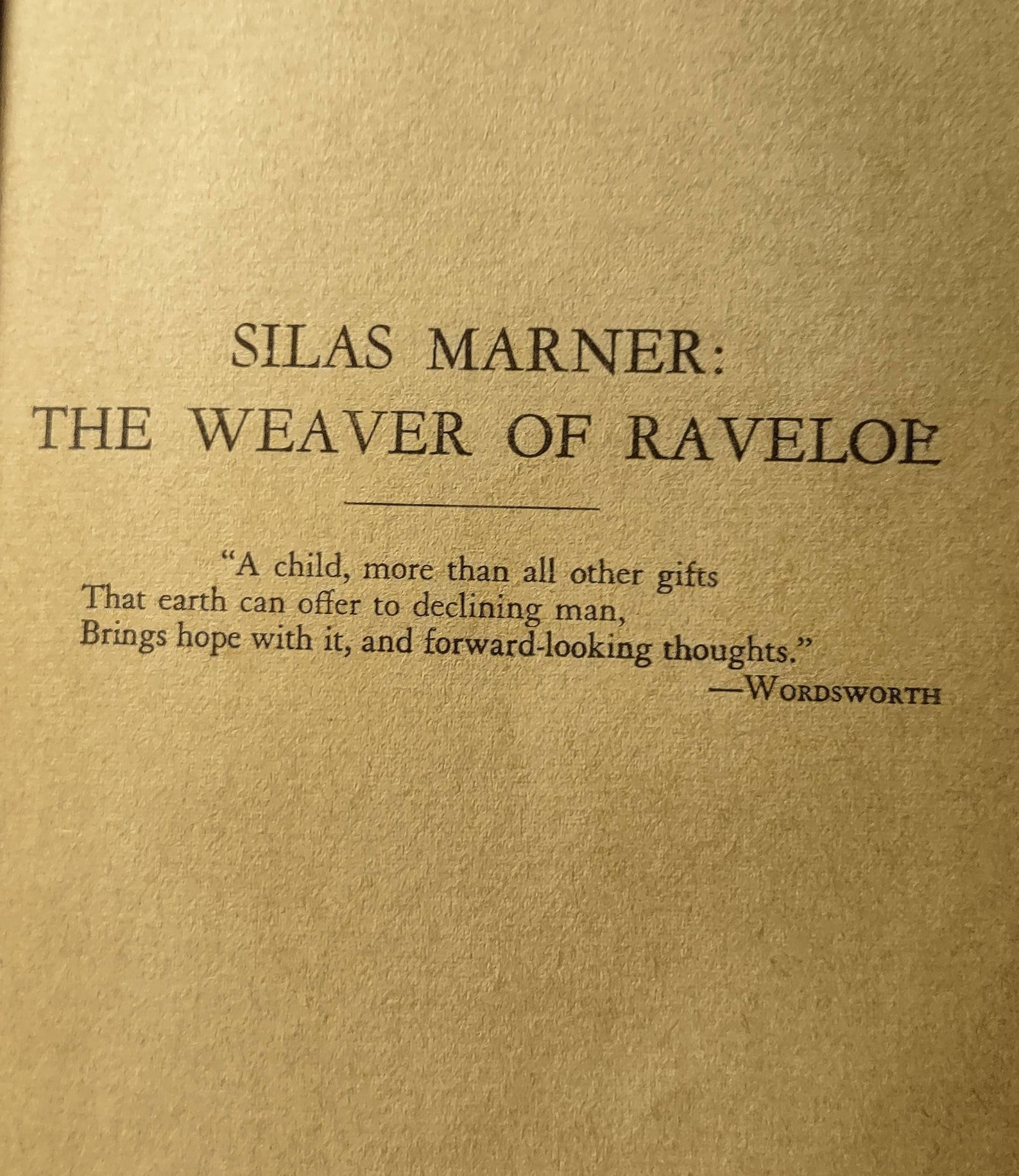 Silas Marner the Weaver of Raveloe by George Eliot Art Type - Etsy